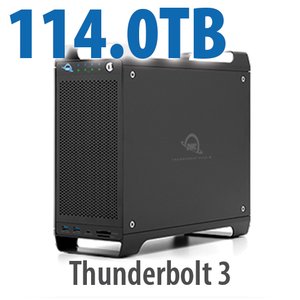 114.0TB (1x2.0TB U.2 NVMe SSD, 7x16.0TB HDD) ThunderBay Flex 8 Thunder