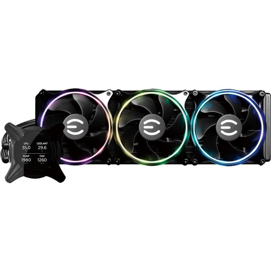 EVGA CLCx 360mm All-in-One LCD CPU Liquid Cooler, 3x 120mm PWM ARGB 400 ...