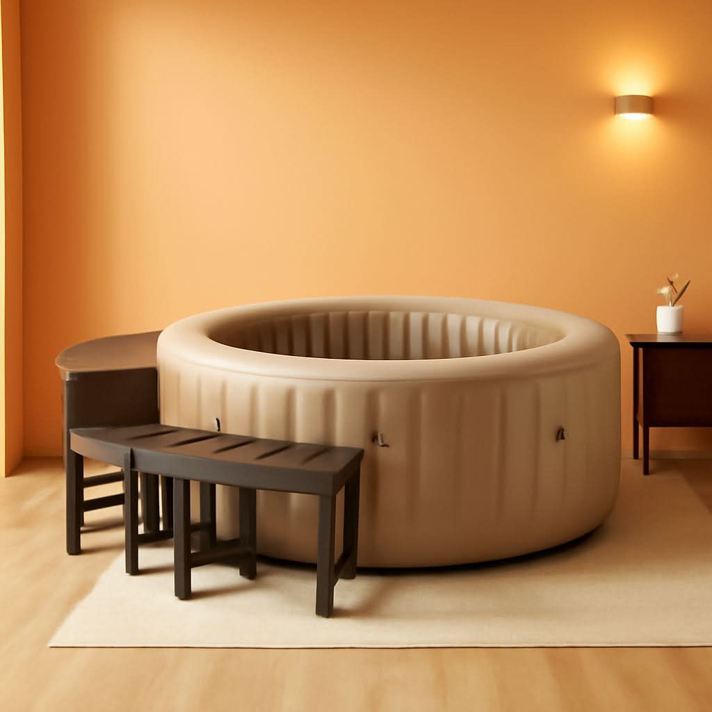 Two Medium Height PureSpa Benches For Four Person Spas Featuring Curve