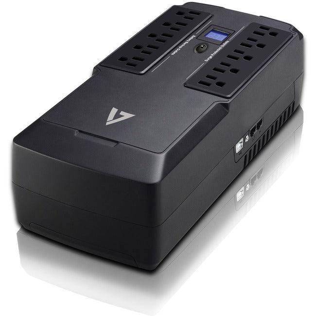 V7 UPS 750VA Desktop Battery Backup with Touch LCD Display UPS1DT750-1N
